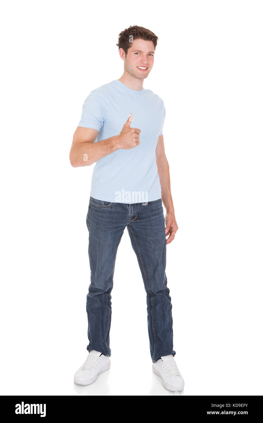 Portrait Of Happy Man On White Background Stock Photo - Alamy