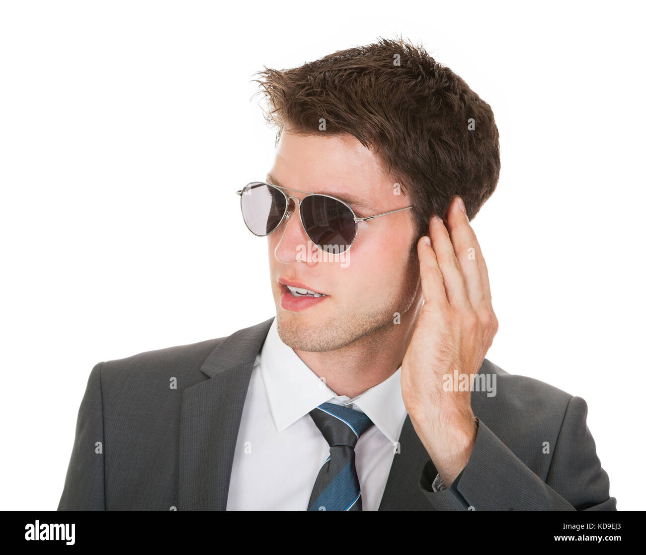 Portrait Of Young Businessman Isolated On White Background Stock Photo ...