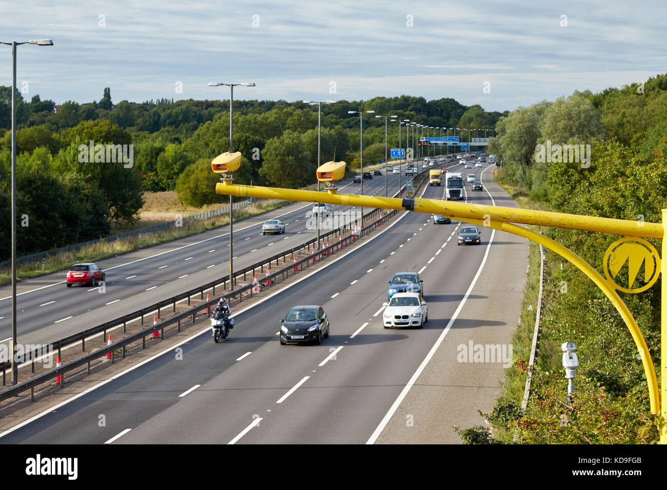 Birmingham,UK - August 27 2017: Traffic on British motorway M5 near ...