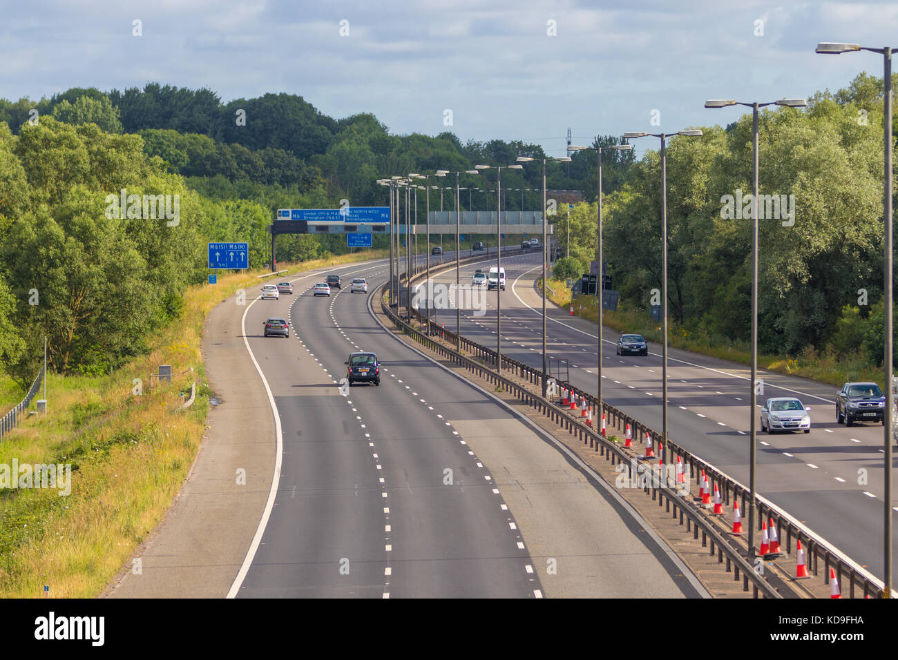 Birmingham,UK - July 2 2017: Traffic on British motorway M5 near West ...