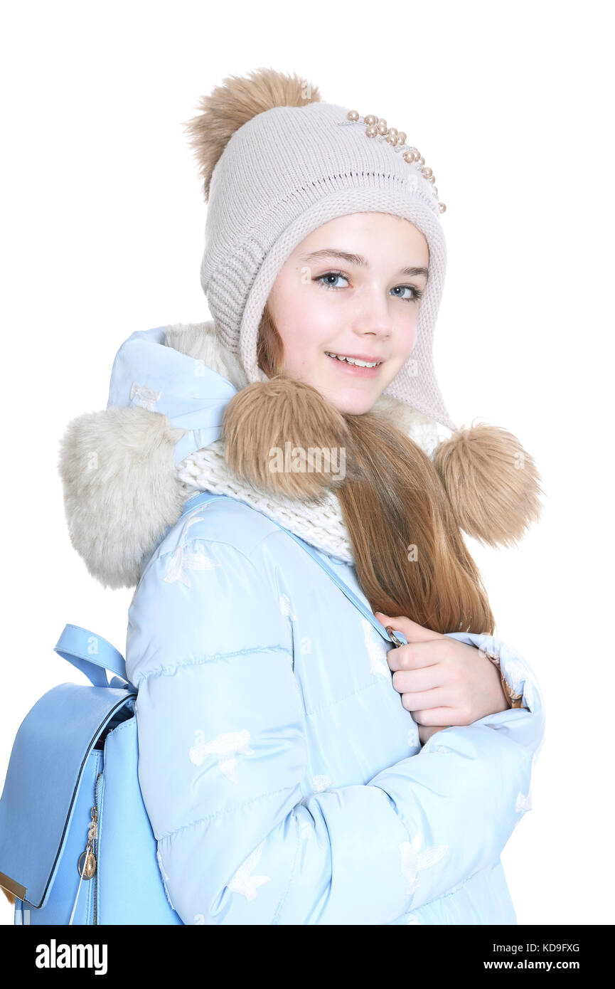 little girl in warm clothes Stock Photo - Alamy