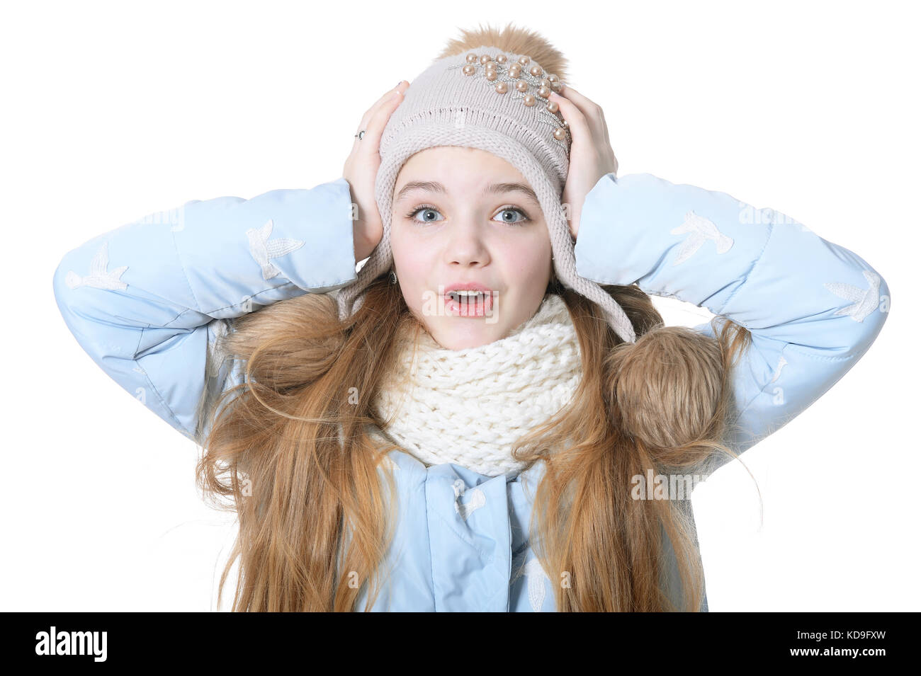 little girl in warm clothes Stock Photo - Alamy