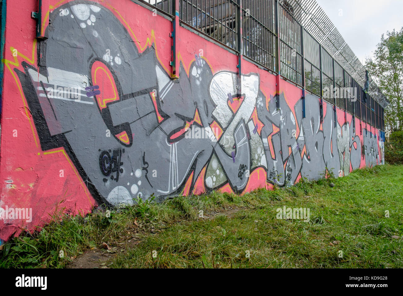 A multi painted graffiti wall Stock Photo - Alamy