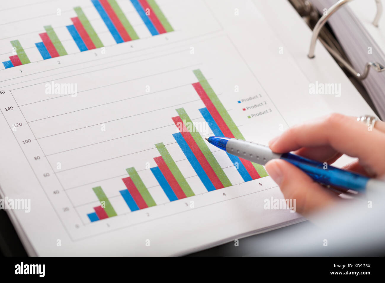 Close-up Photo Of Hand And Financial Graph Stock Photo - Alamy