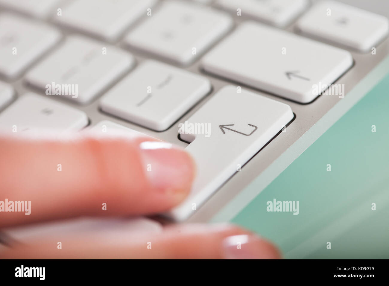Close-up Photo Of Hands Pressing Enter Key On Keyboard Stock Photo - Alamy