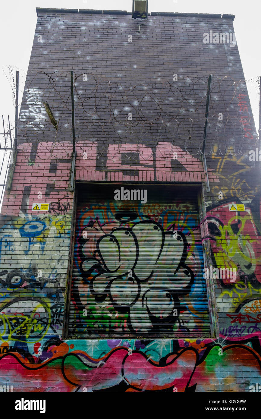 A multi painted graffiti wall Stock Photo - Alamy