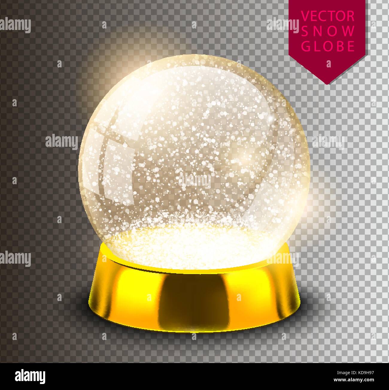 Snow globe empty template isolated on transparent background. Christmas ...