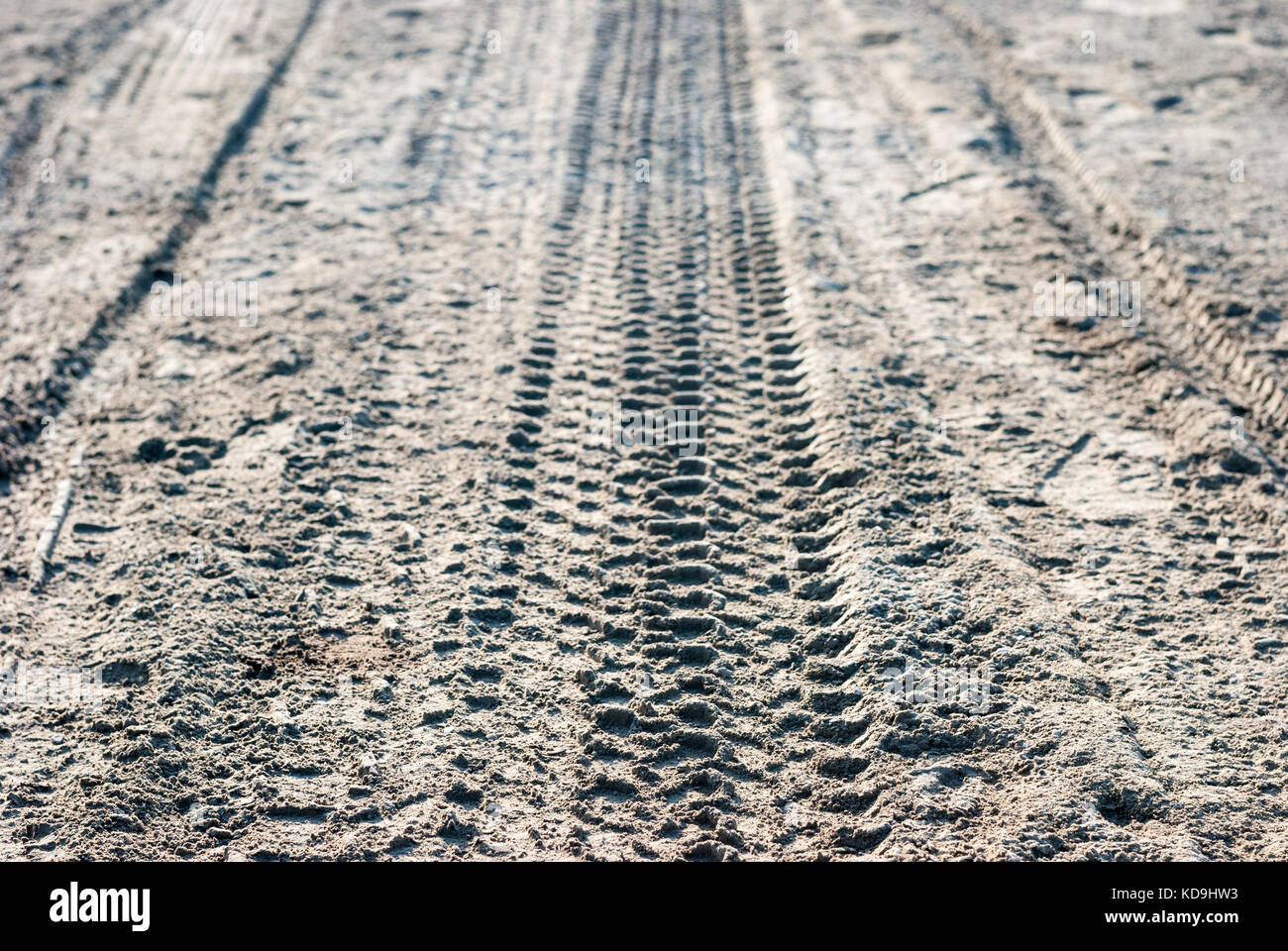 Truck tyre tracks on sandy salt lake Stock Photo - Alamy