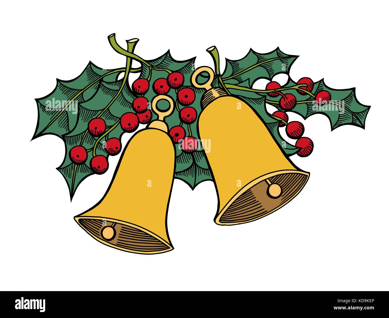 Jingle bells holly berries cartoon hi-res stock photography and images ...