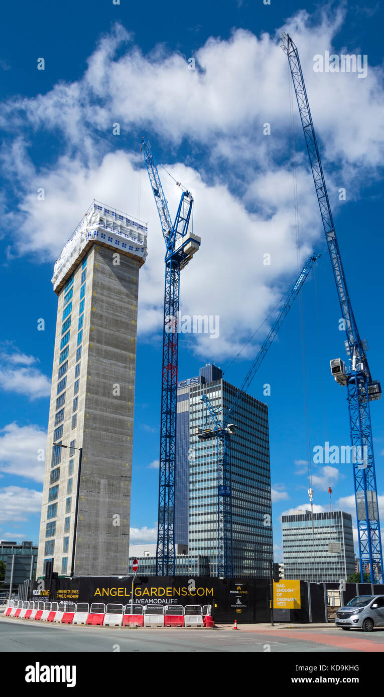 The CIS building and the core of the Angel Gardens apartments ...
