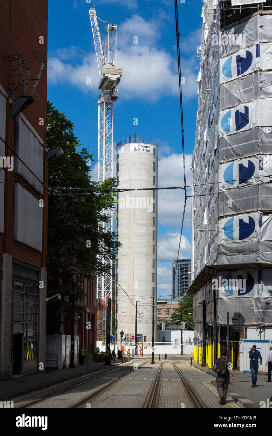 The central core of the Hotel Indigo building under construction, from ...