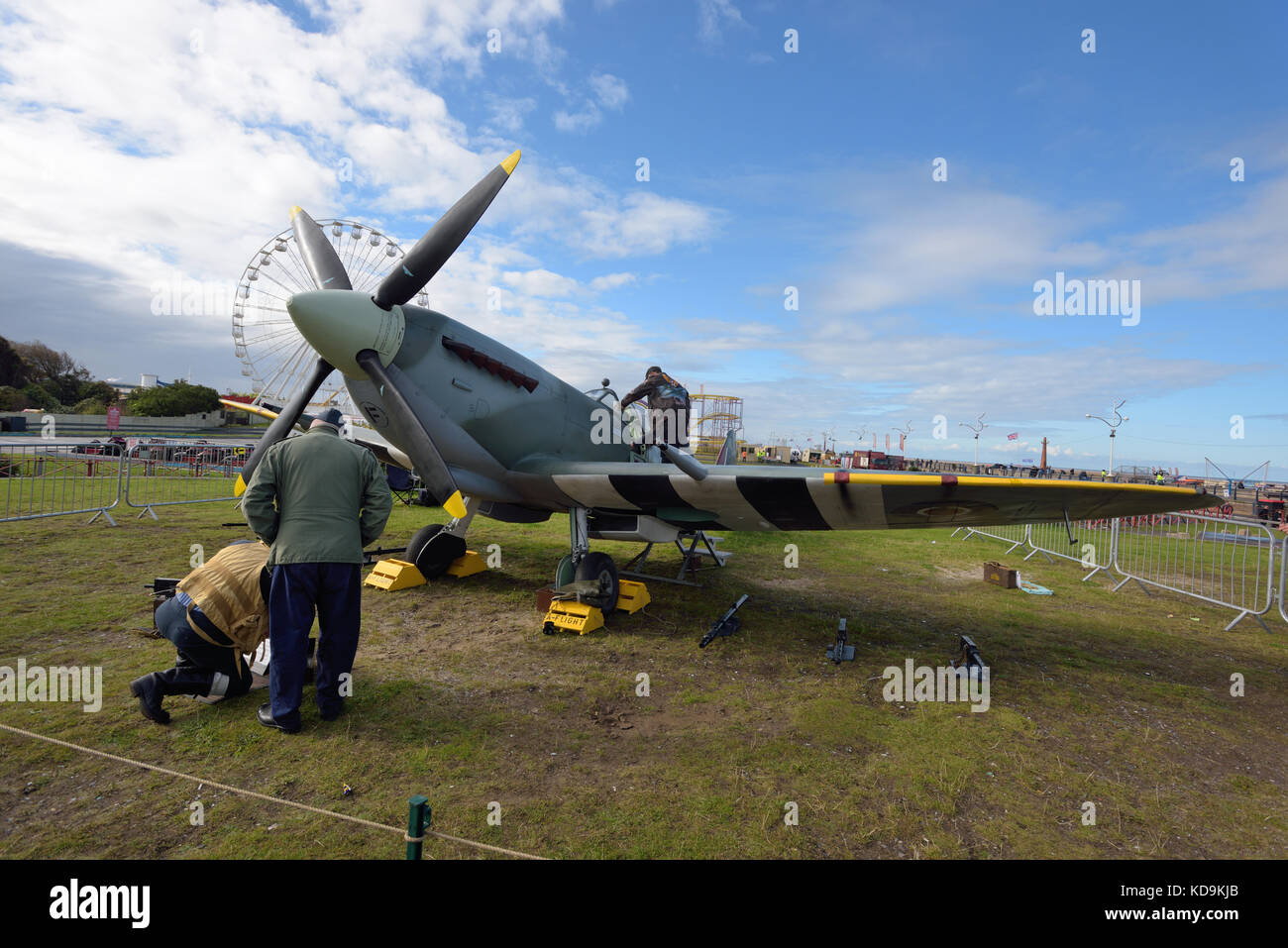 Spitfire static display at Southport Air Show Stock Photo - Alamy