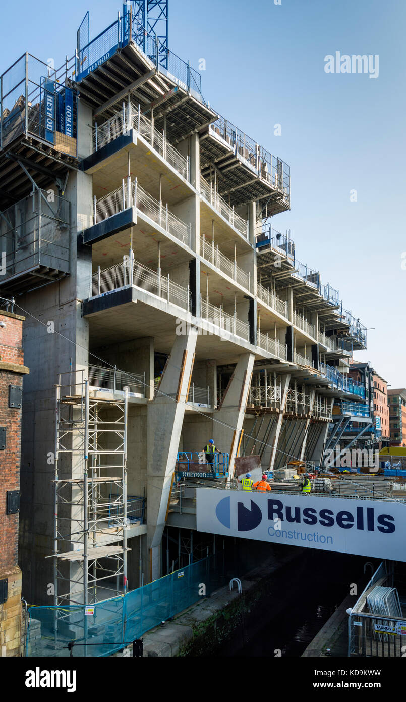 The Axis apartment block under construction, by the Rochdale canal ...