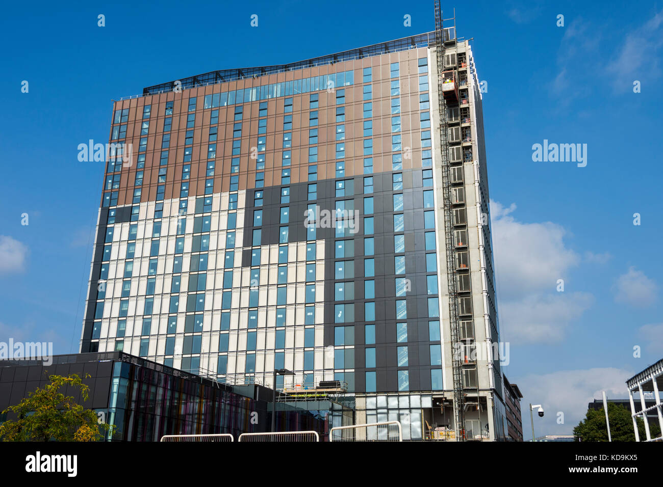 The Crowne Plaza and Staybridge Suites hotel building under ...