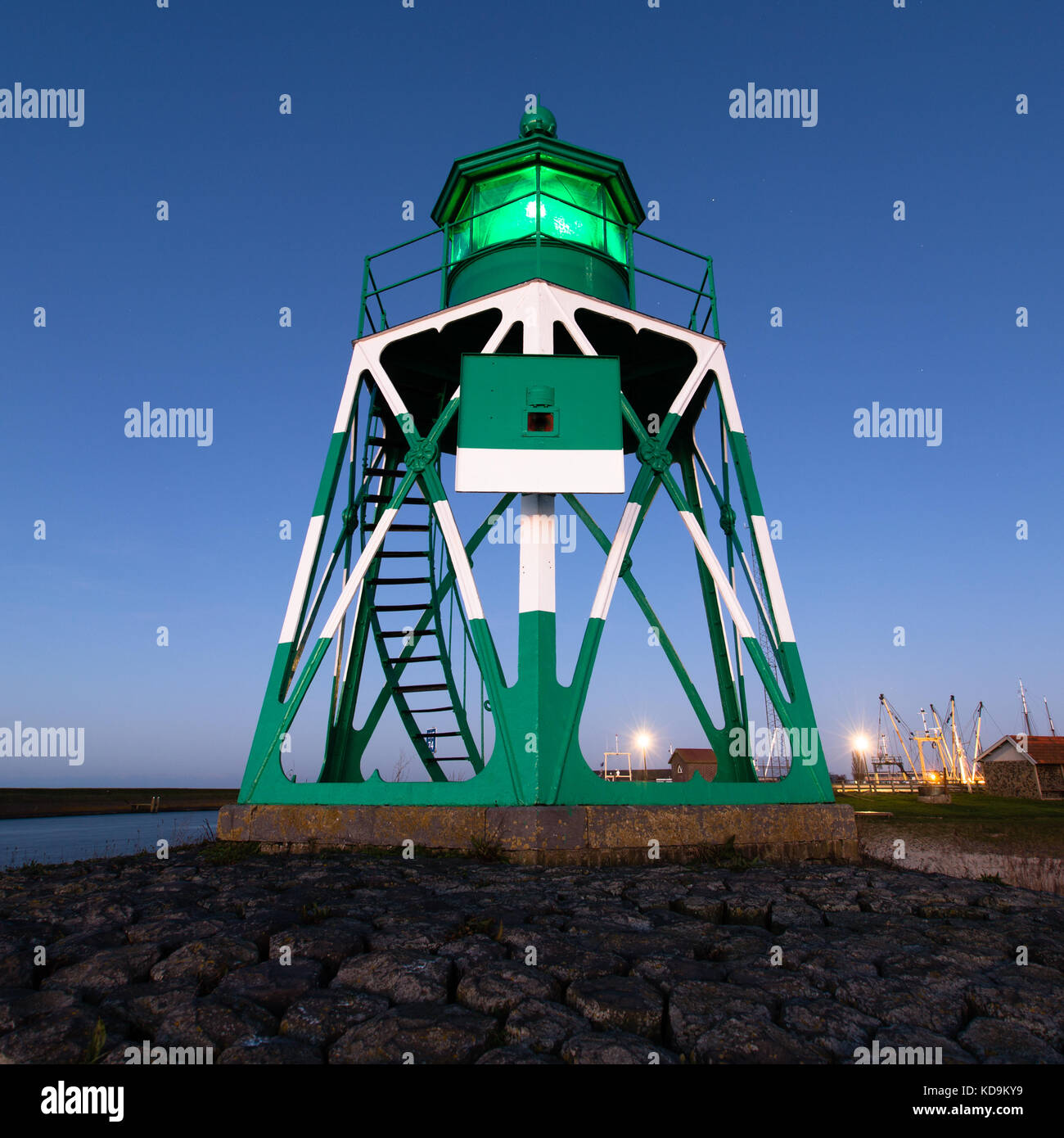 Lighthouse green holland Stock Photo - Alamy
