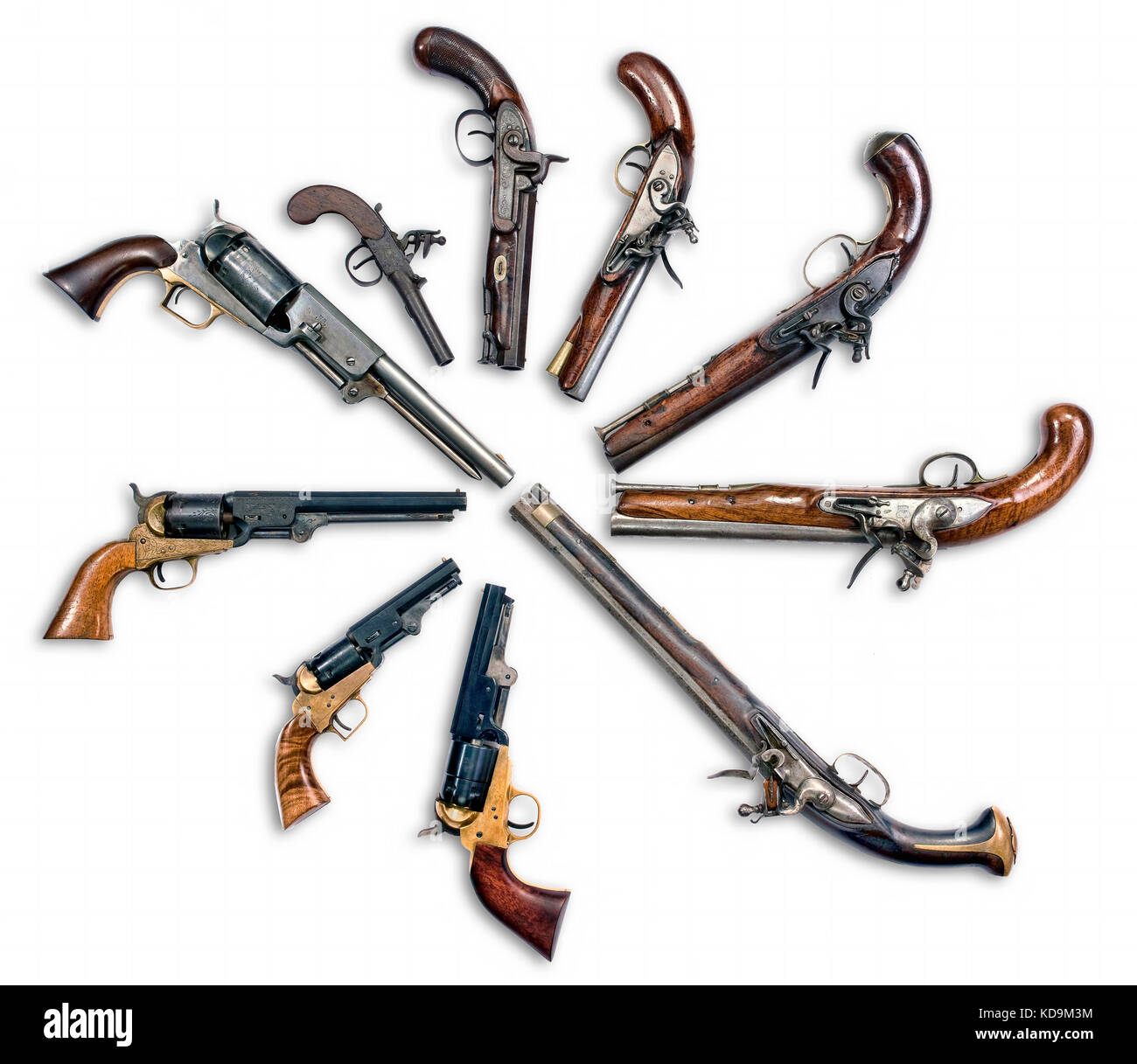 Antique pistols collection made from 1780 to 1860 Stock Photo - Alamy