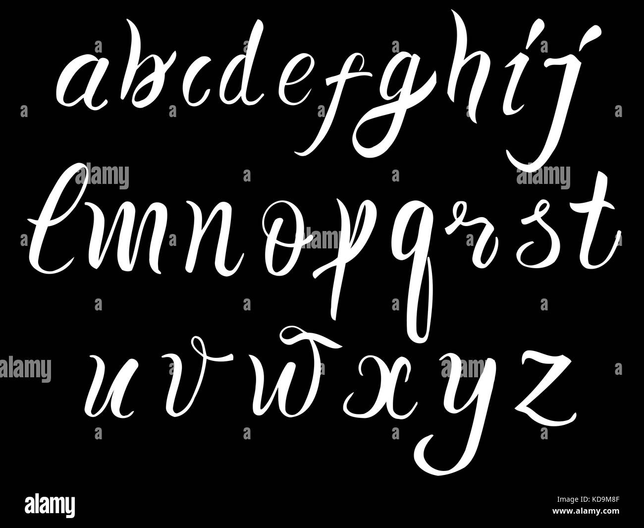 Hand drawn alphabet written with brush pen Stock Vector Image & Art - Alamy