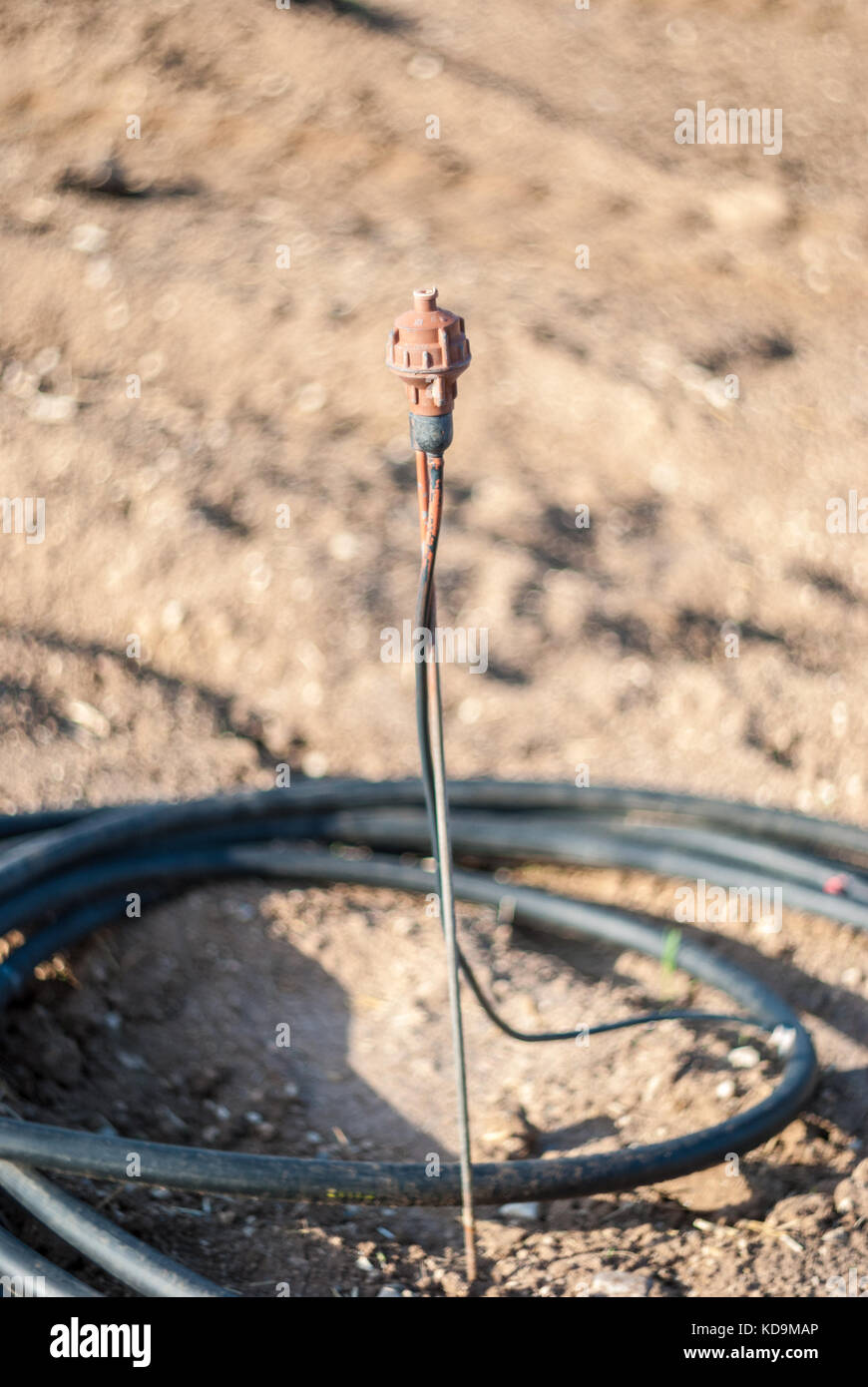 Sprinkler field irrigation system on agricultural land Stock Photo - Alamy