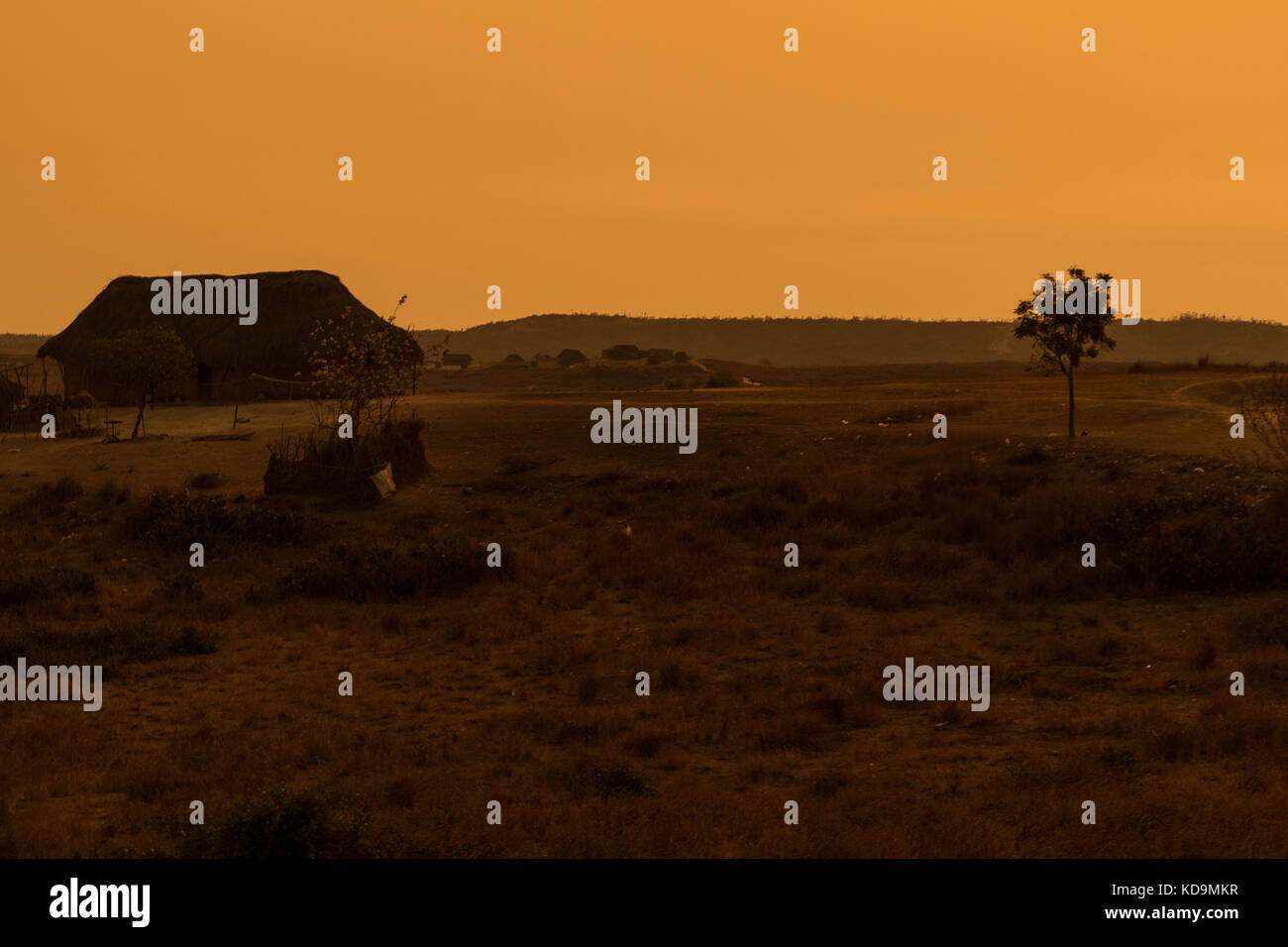 African village with sunset. Angola Stock Photo - Alamy