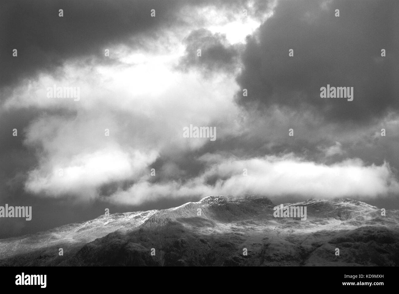 South side of Bowfell summit from Muncaster Fell, Lake District ...