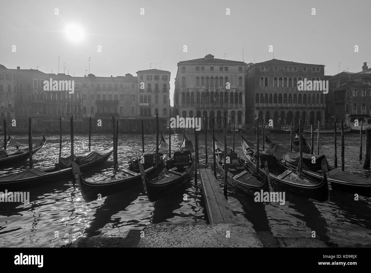 Venice grand canal black and white hi-res stock photography and images ...