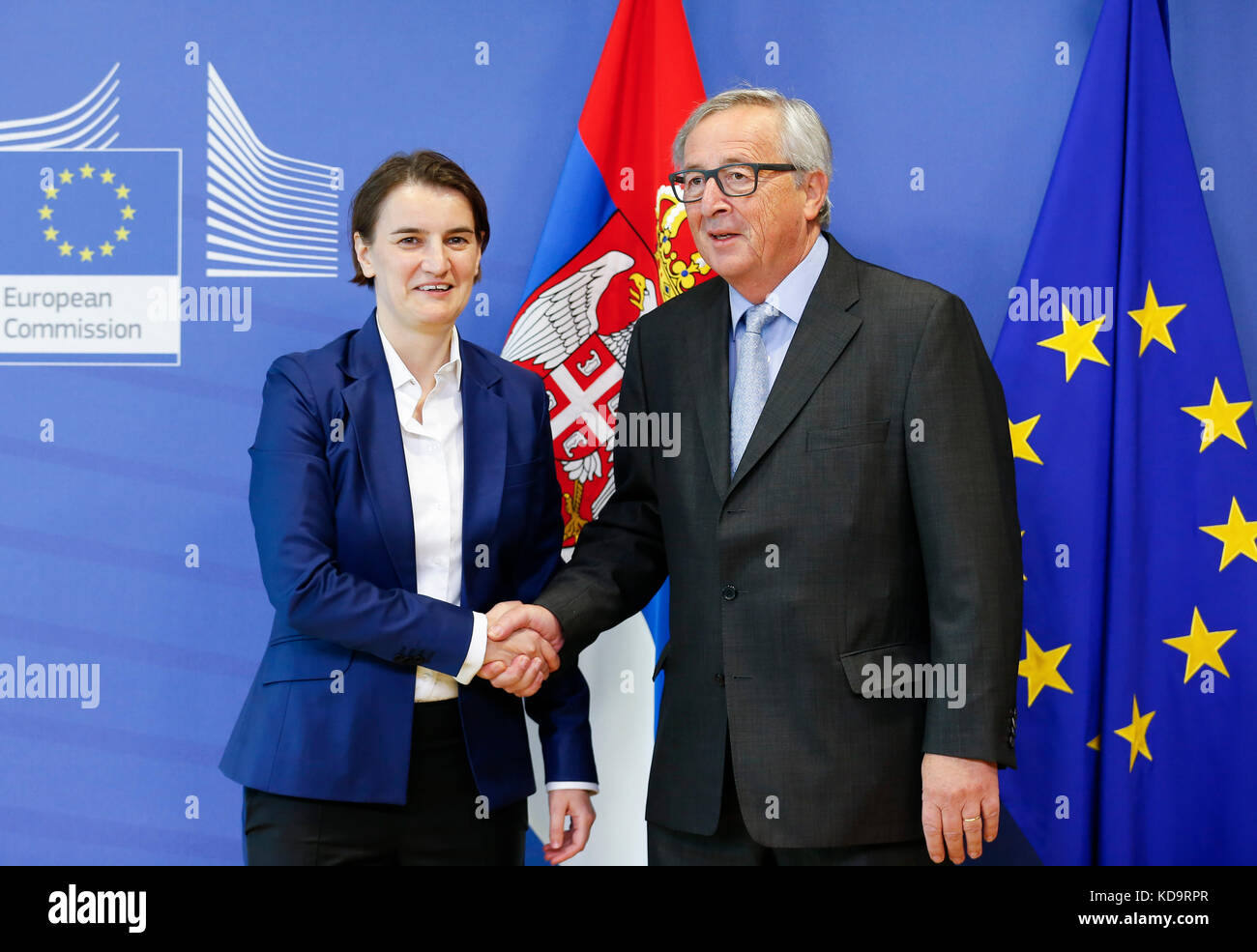 Brussels, Belgium. 11th Oct, 2017. Serbian Prime Minister Ana Brnabic ...