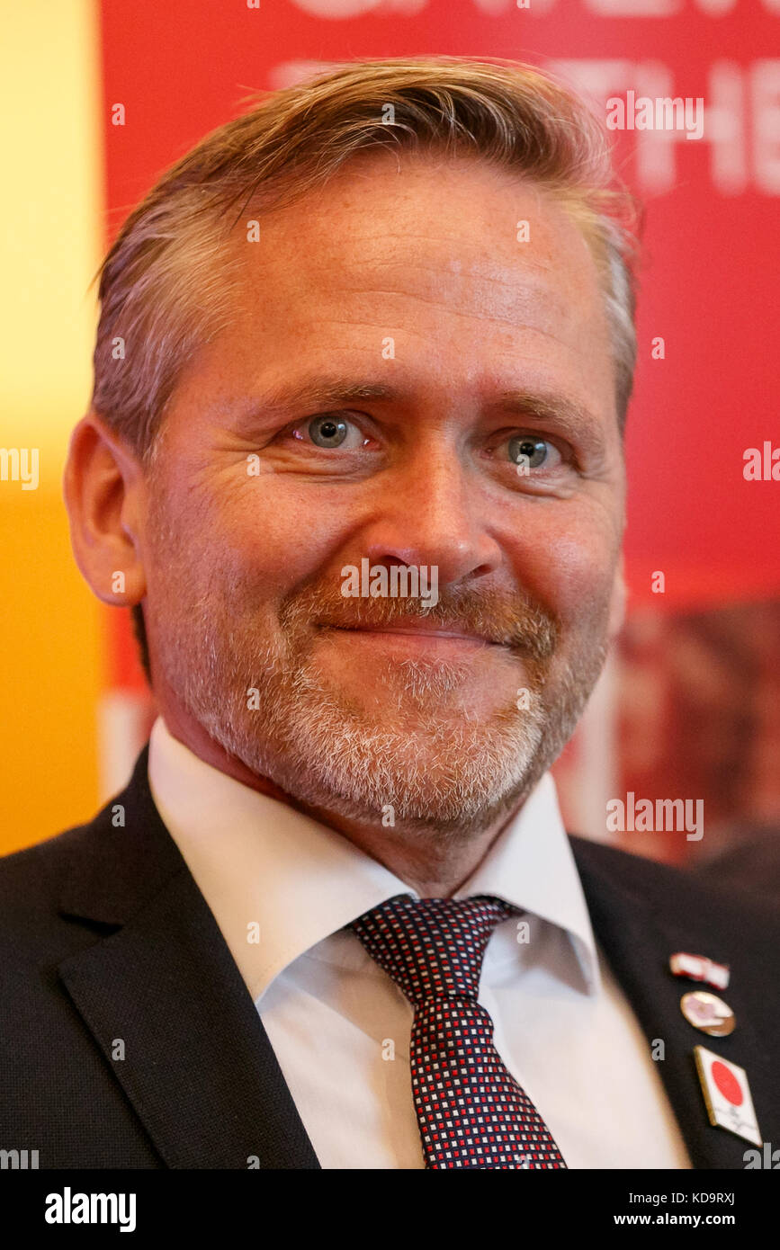 Tokyo, Japan. 11th Oct, 2017. Anders Samuelsen Minister of Foreign ...