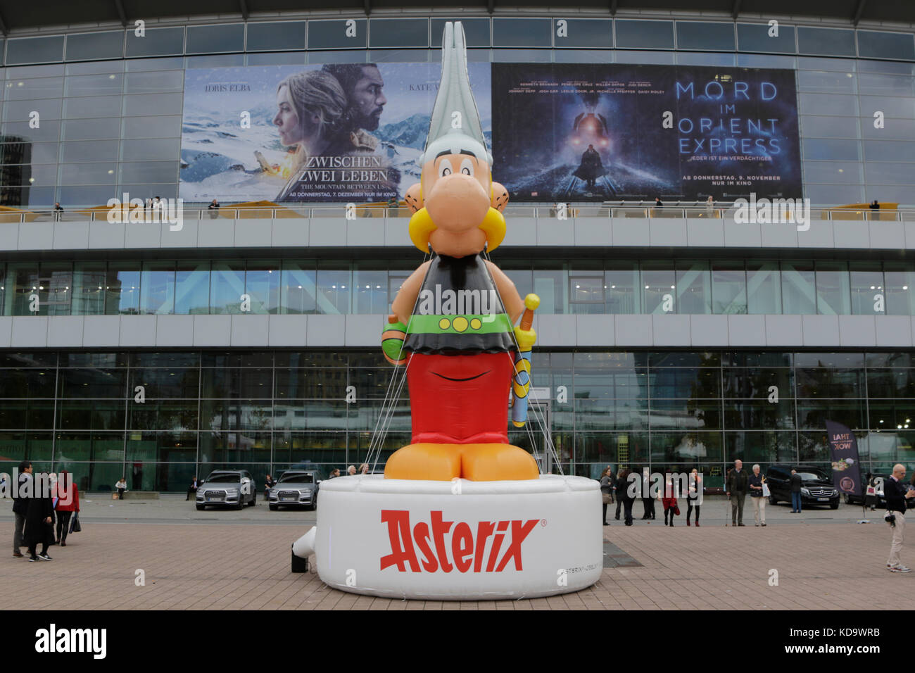 Frankfurt, Germany. 11th October 2017. A giant Asterix statue stands ...