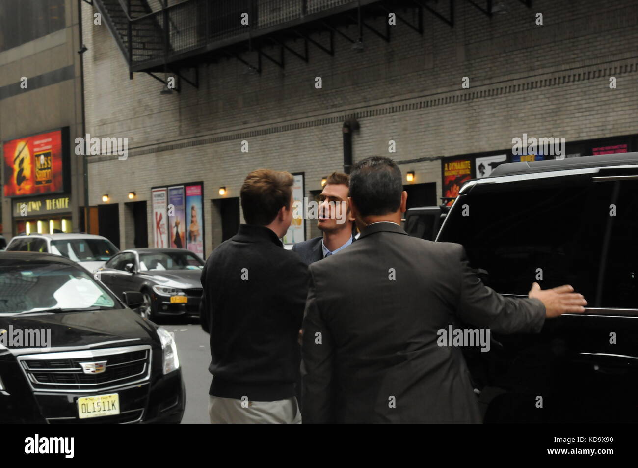 Andrew Garfield arriving at Colbert Show Stock Photo - Alamy
