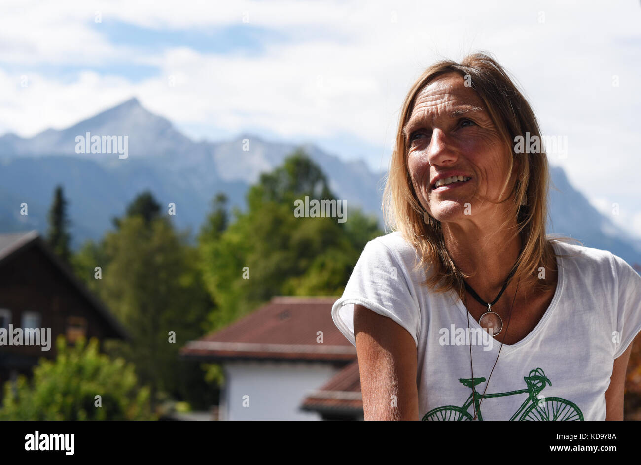 The German mountaineer Billi Bierling can be seen during a visit in her ...