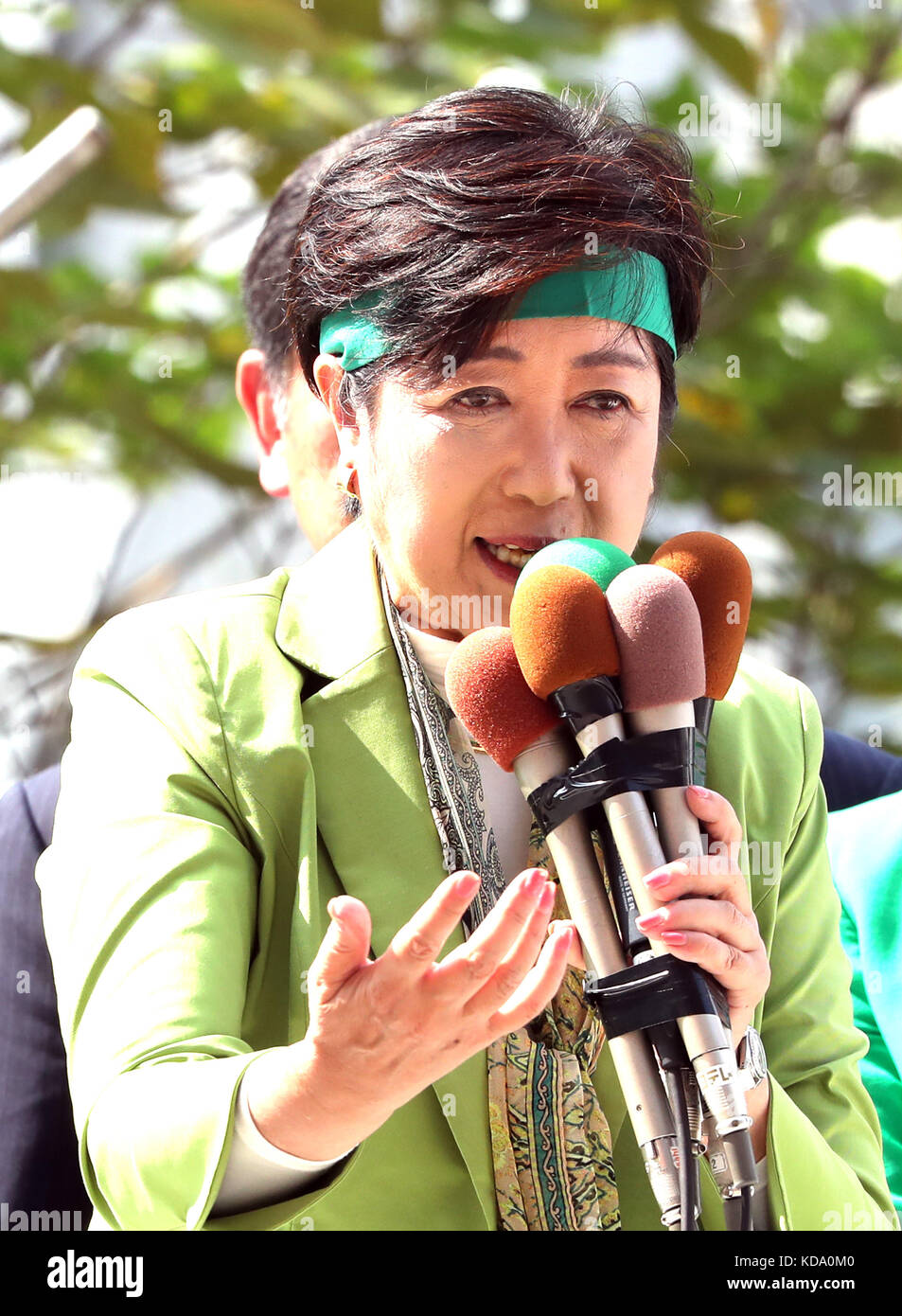 Tokyo, Japan. 12th Oct, 2017. Tokyo Governor and leader of the party of ...