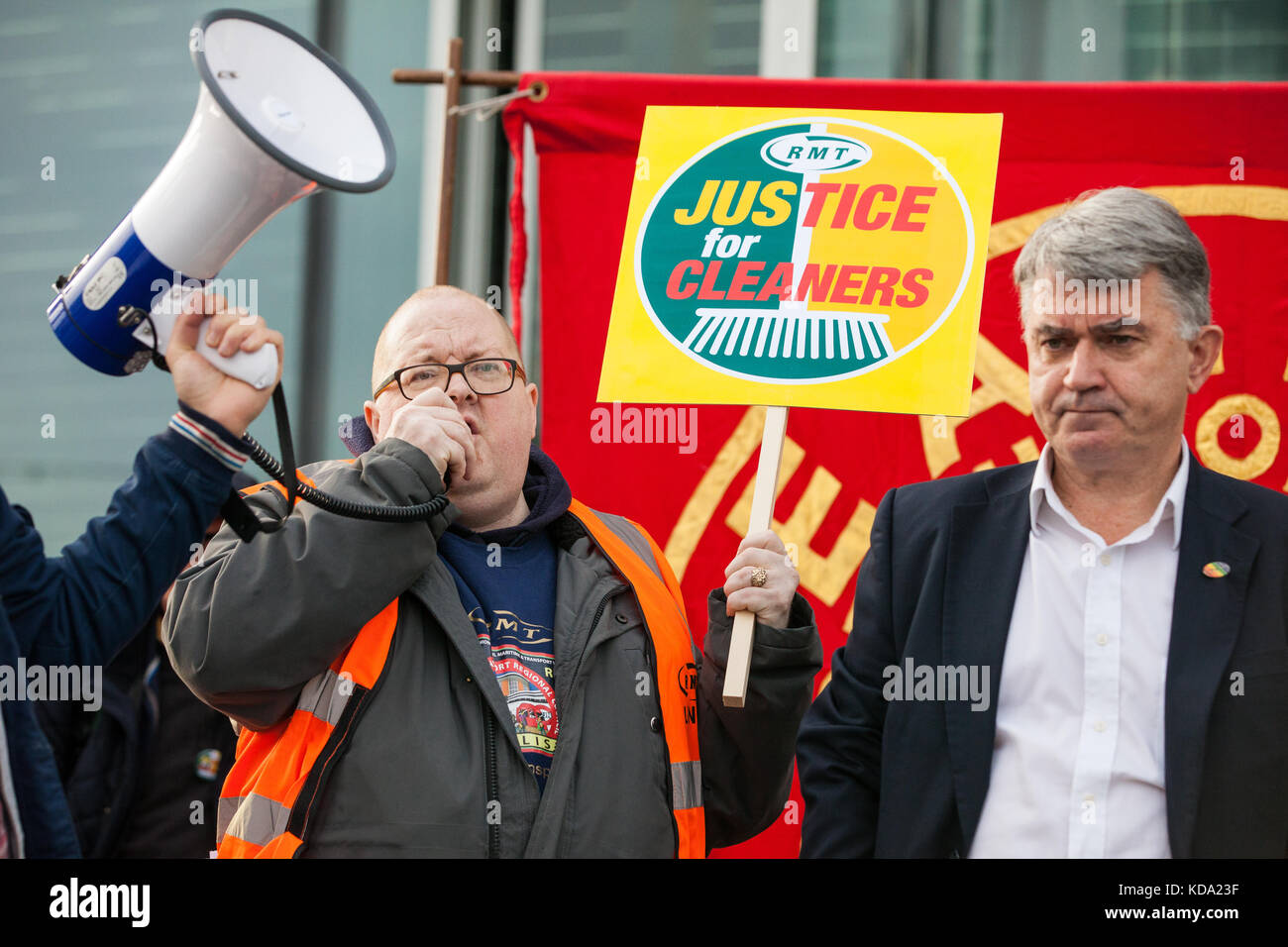 London, UK. 12th October, 2017. Richard Crane of the Rail, Maritime and ...