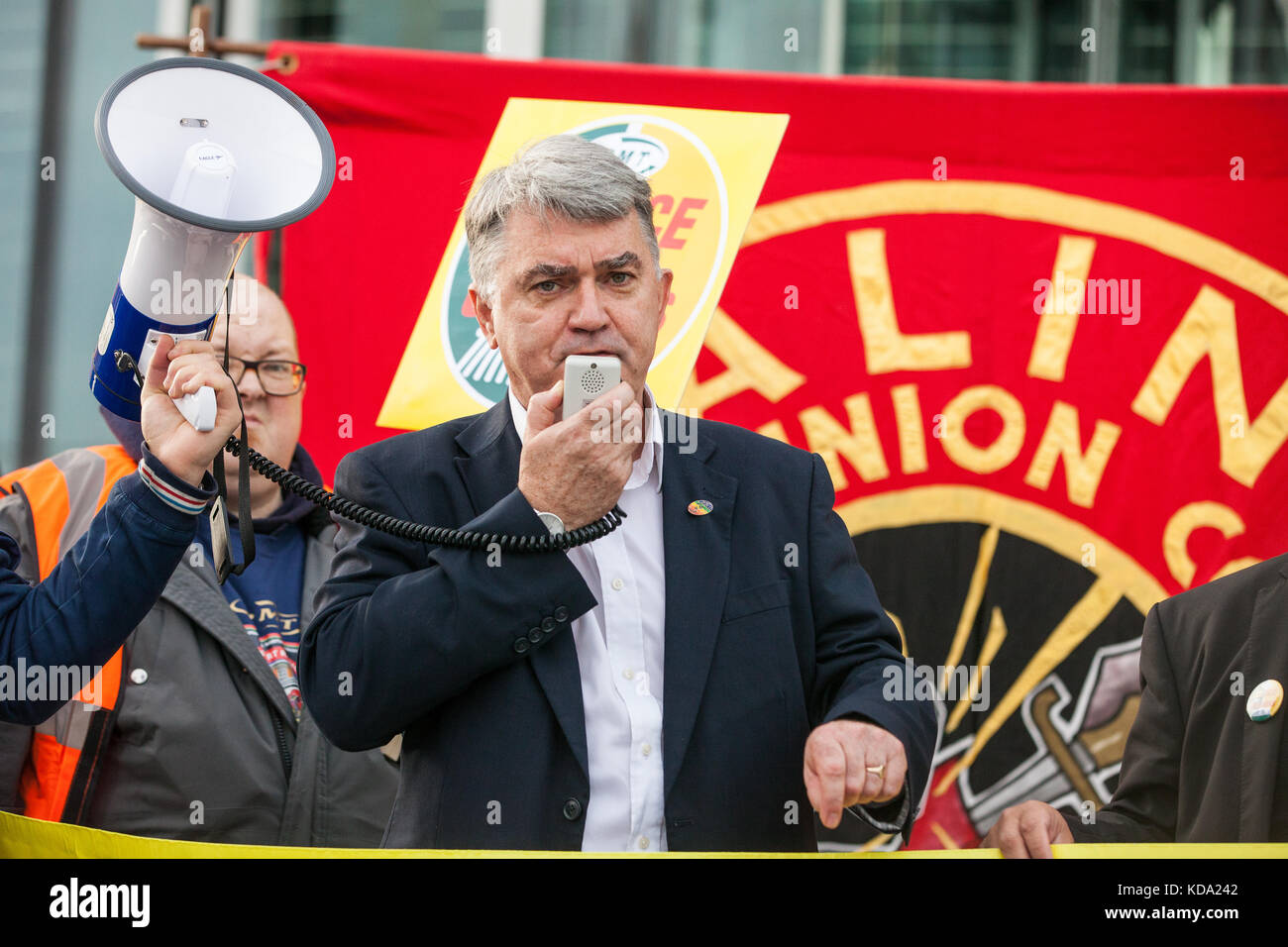 London, UK. 12th October, 2017. Mick Cash, General Secretary of the ...