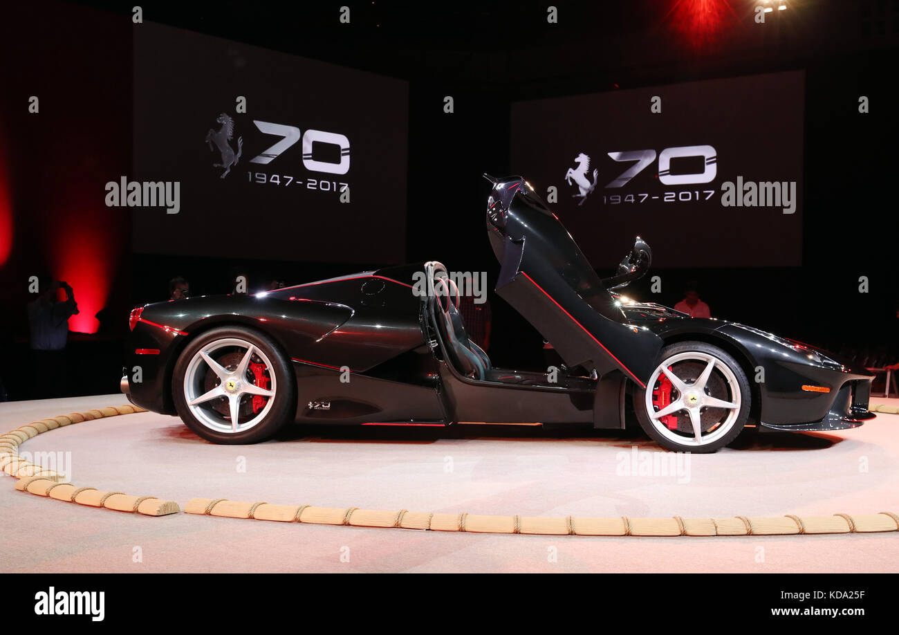 Tokyo, Japan. 12th Oct, 2017. Italian sports car maker Ferrari's ...