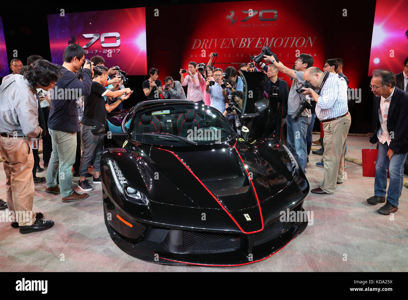Tokyo, Japan. 12th Oct, 2017. Italian sports car maker Ferrari's ...
