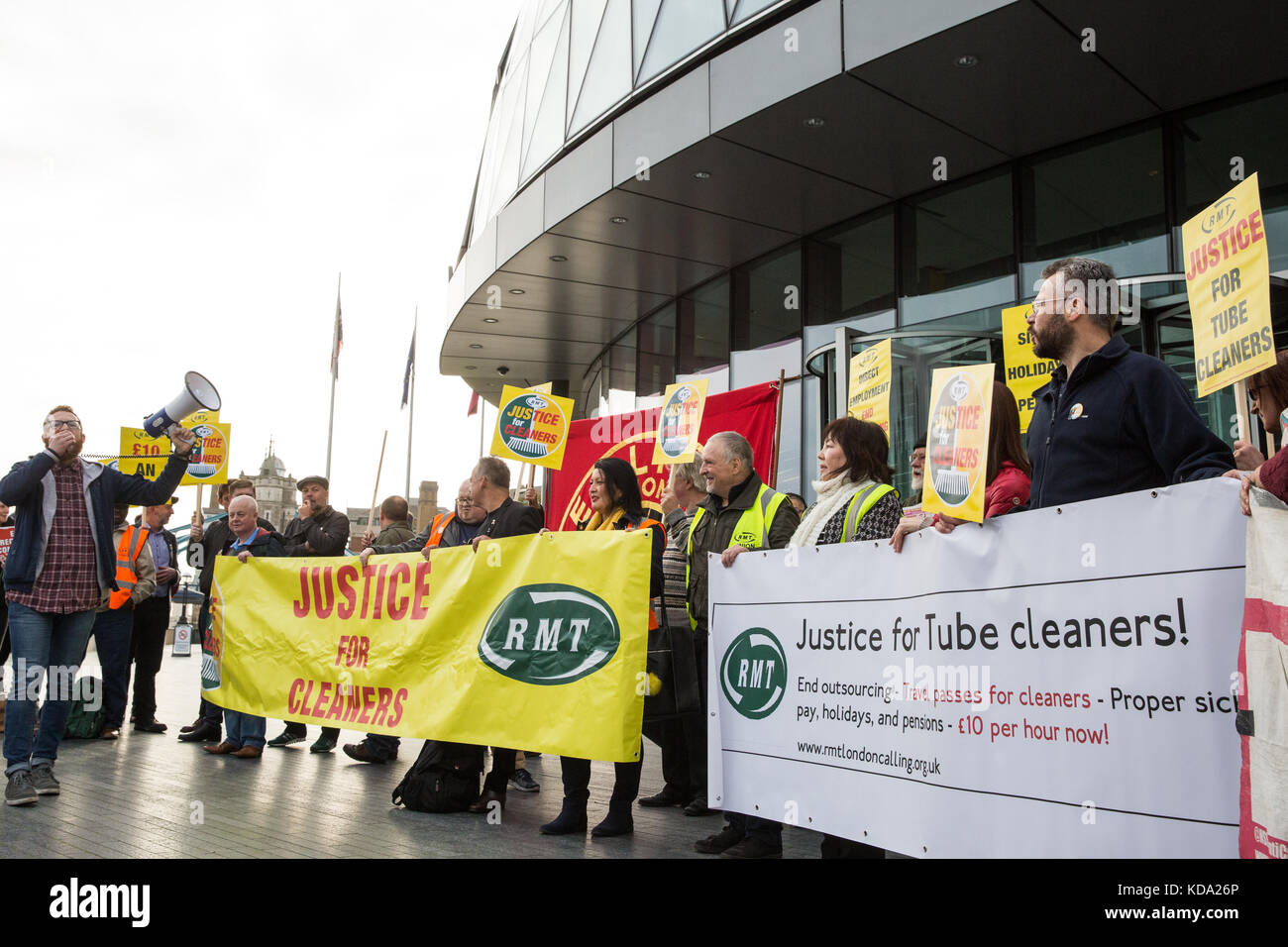 London, UK. 12th October, 2017. Daniel Randall of the Rail, Maritime ...