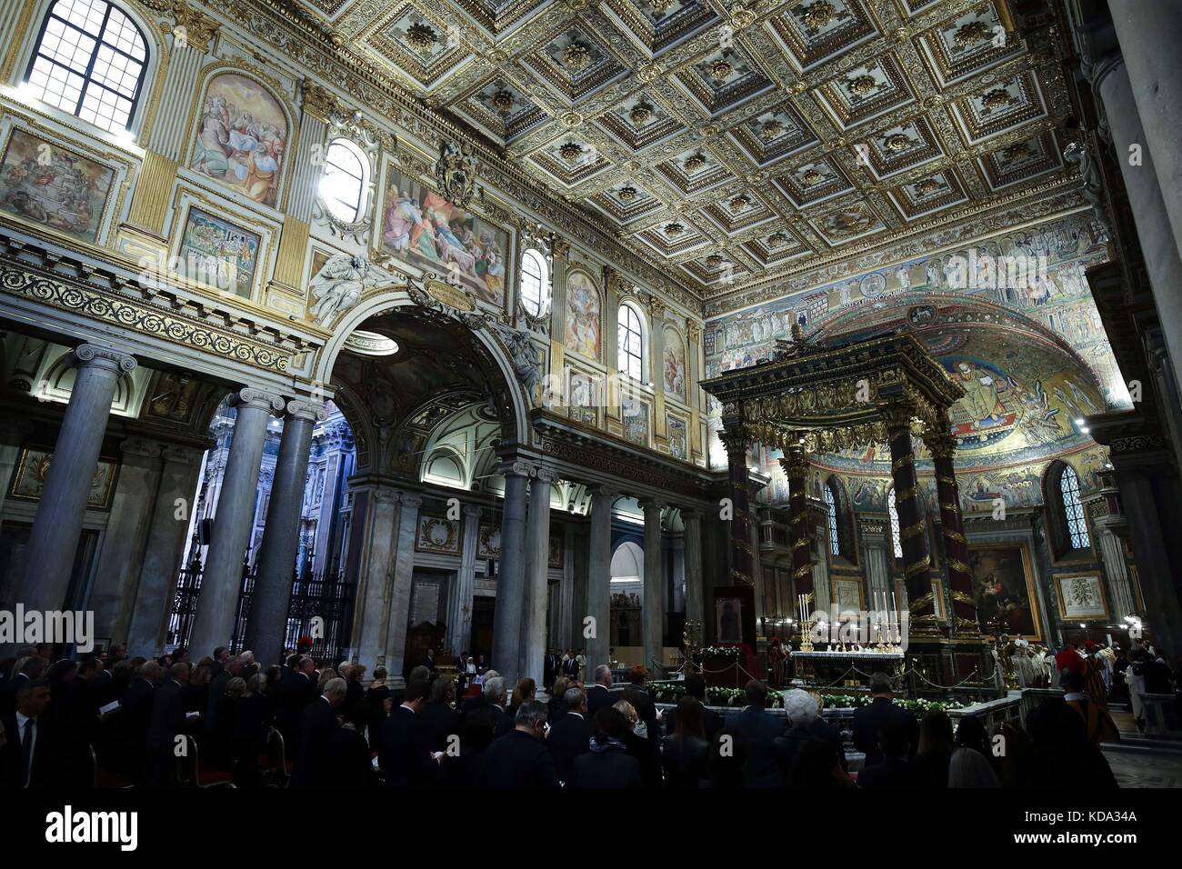 Rome, Italy. 12th October, 2017. Pope Francis celebrates mass in the ...