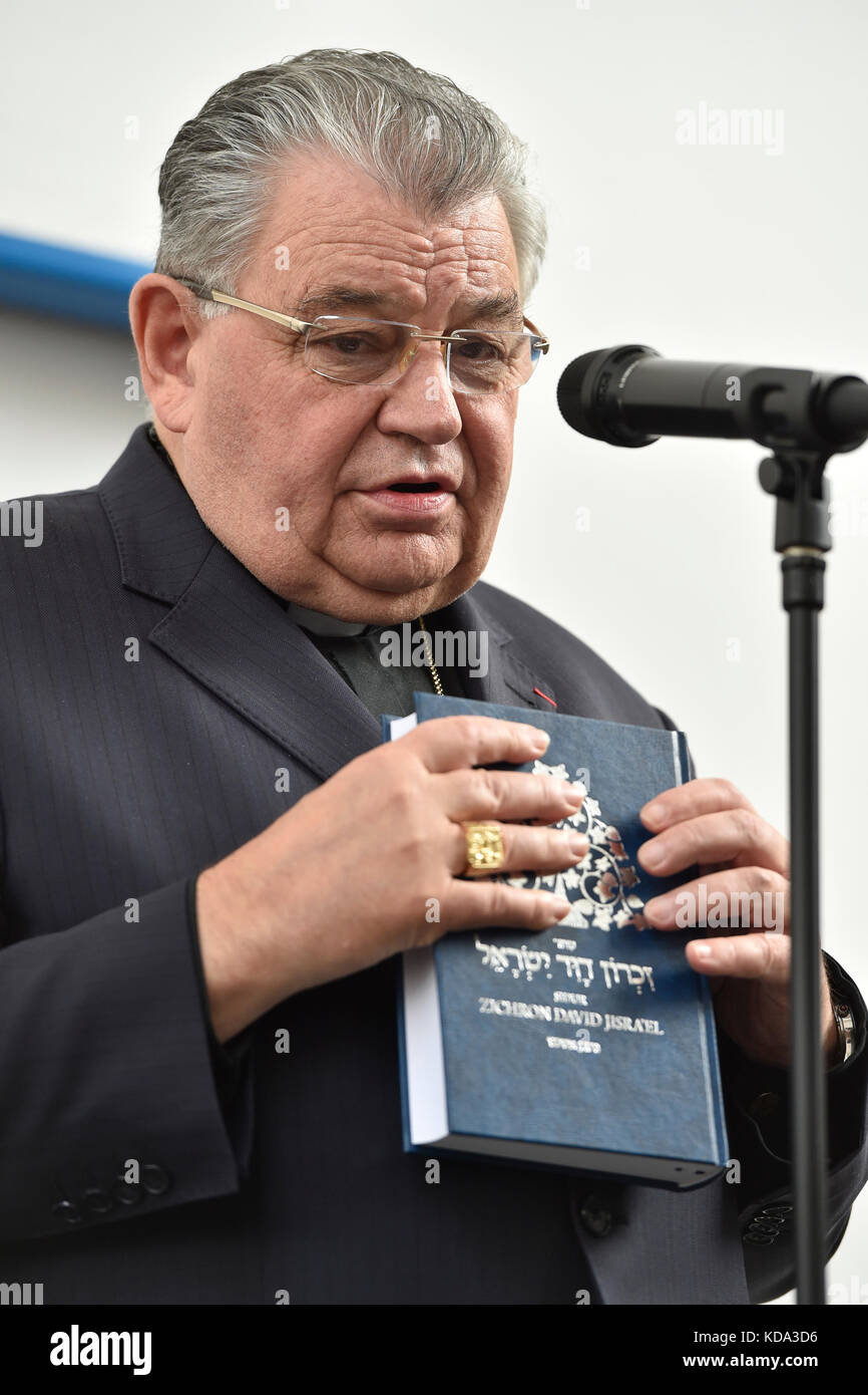 Cardinal Dominik Duka prays for pilots during an opening of exhibition ...