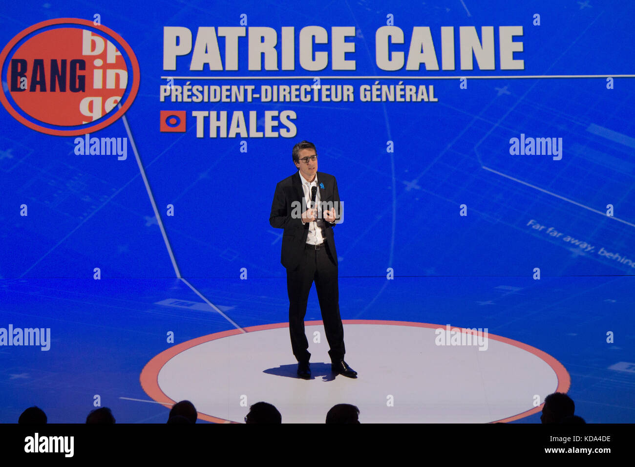 Paris, France. 12th Oct, 2017. Patrice Caine, CEO of Thales (Aerospace ...