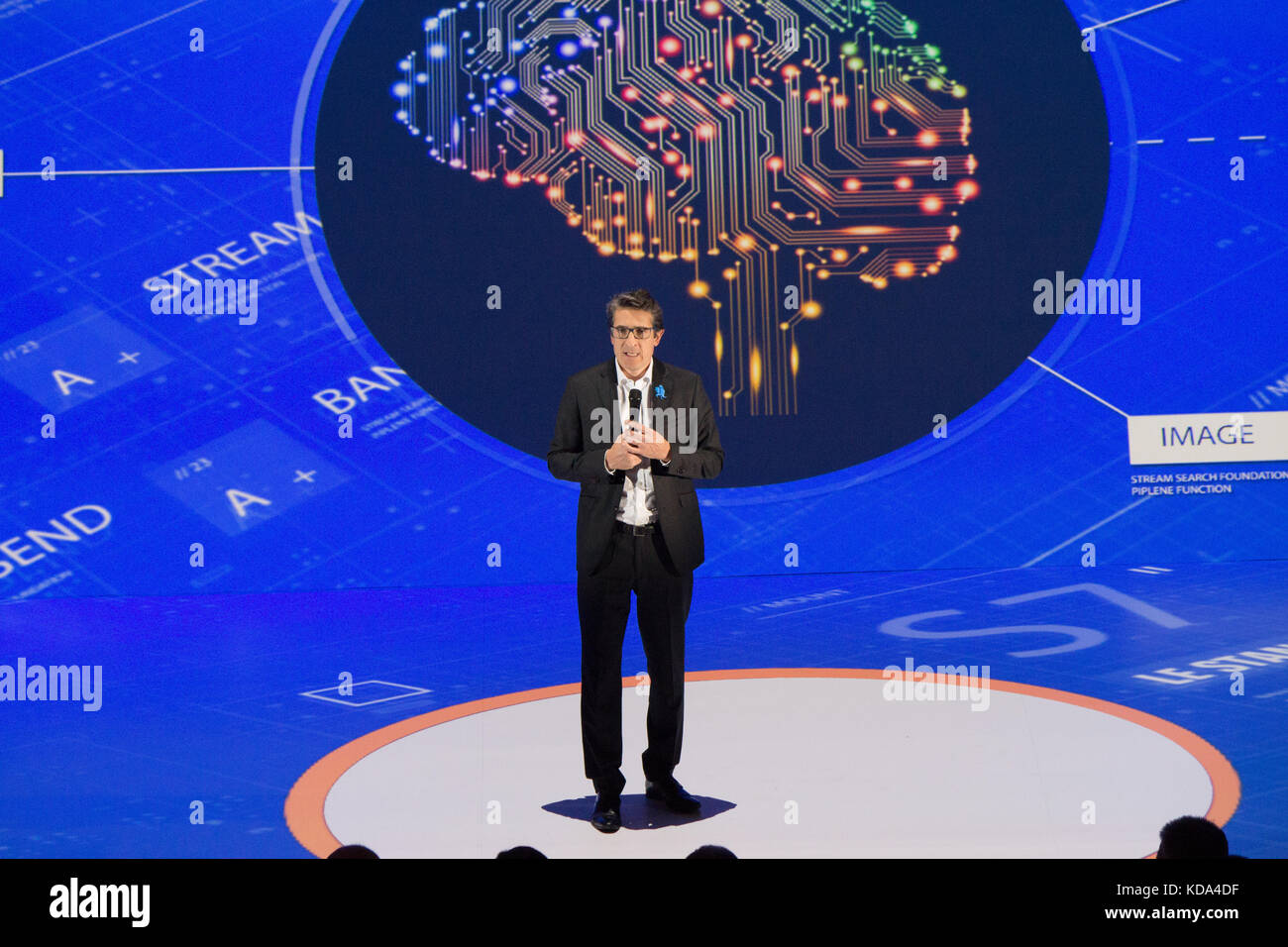 Paris, France. 12th Oct, 2017. Patrice Caine, CEO of Thales (Aerospace ...