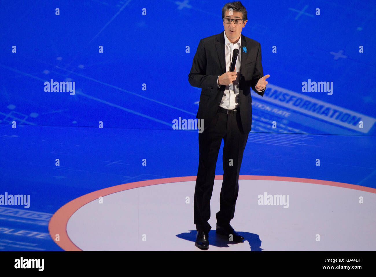 Paris, France. 12th Oct, 2017. Patrice Caine, CEO of Thales (Aerospace ...