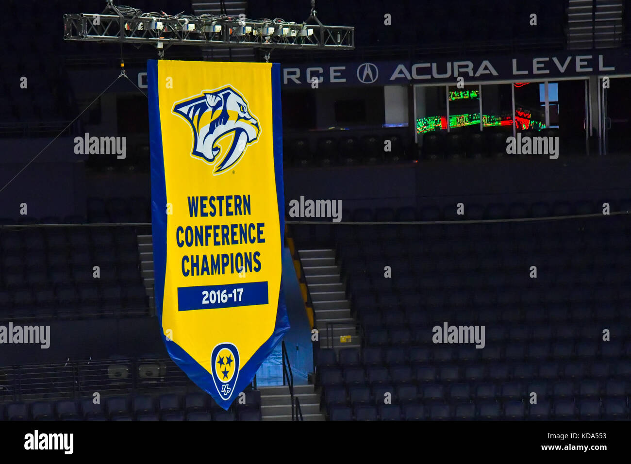 General overall view of the Nashville Predators banner to commemorate ...