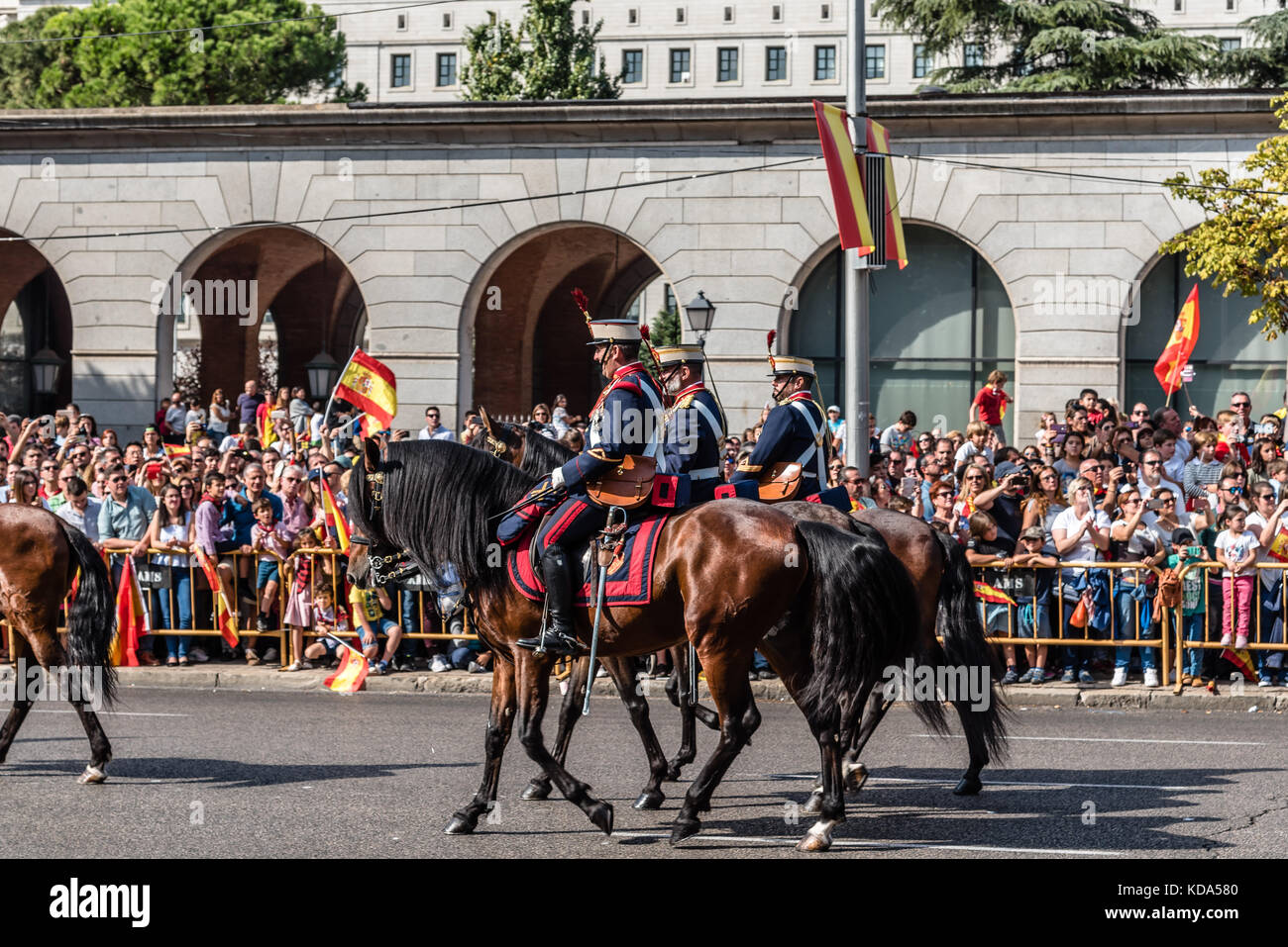 Madrid, Spain - October 12, 2017: Calvary marching in Spanish National ...