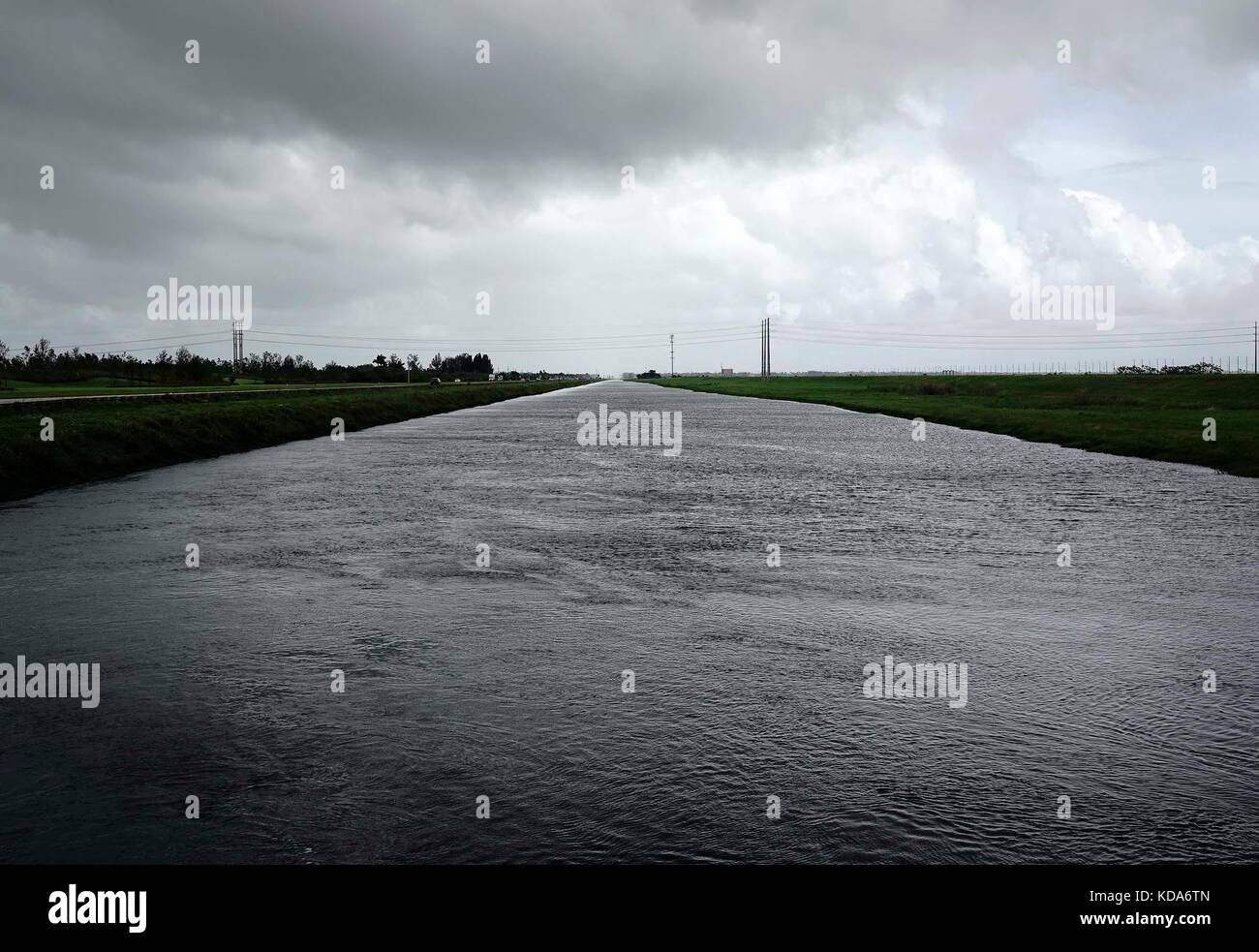 Florida, USA. 12th Oct, 2017. C-51 Canal (looking east) near Stormwater ...