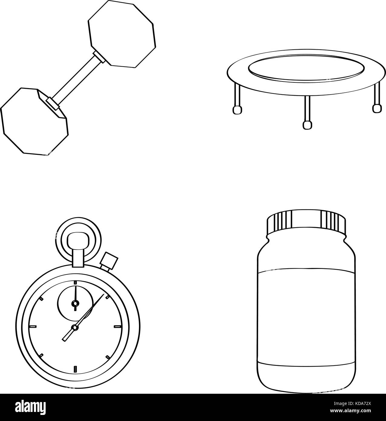 Gym time icon outline Stock Vector Images - Alamy