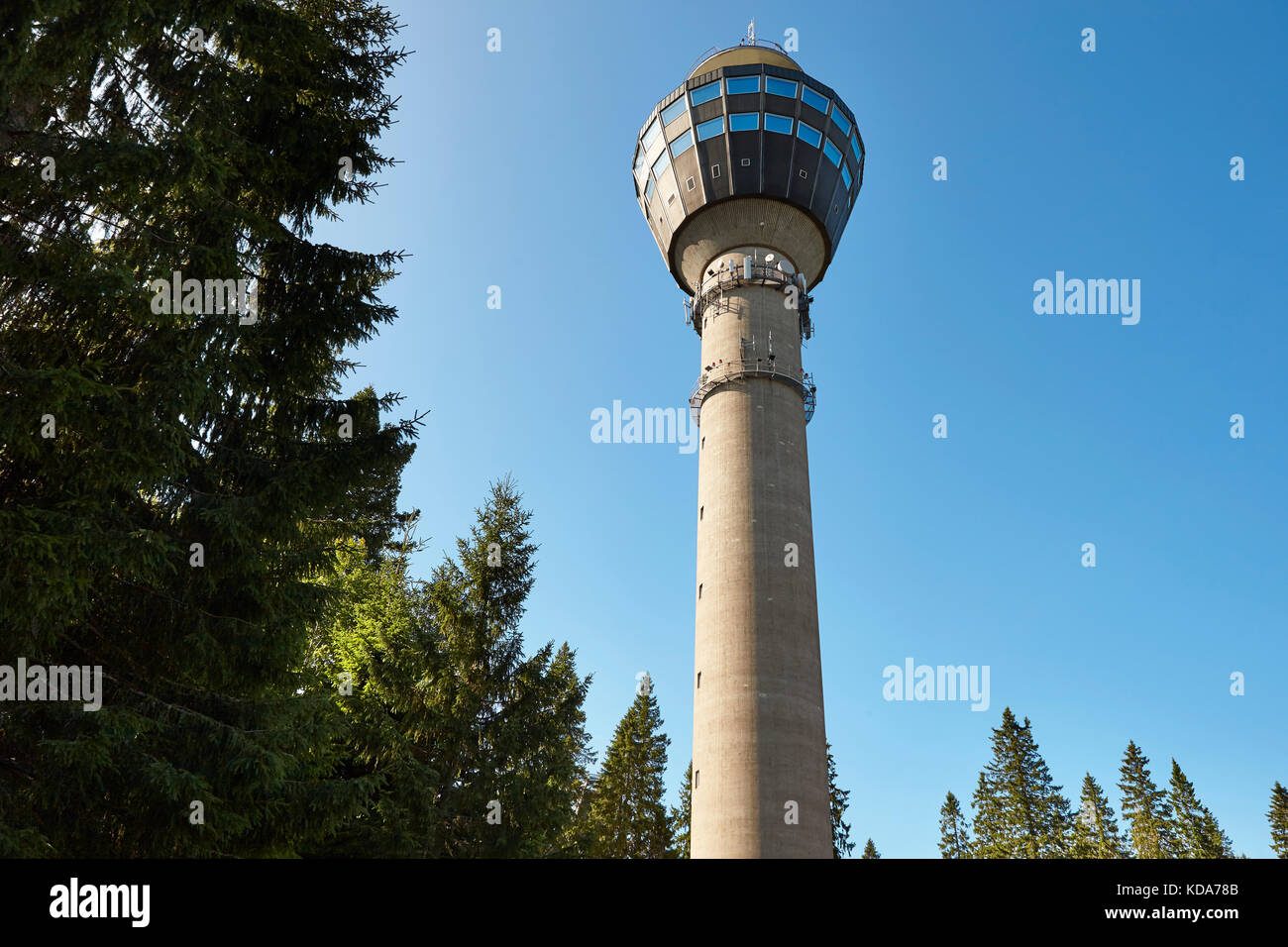 Kuopio viewpoint tower. Finland cityscape landmark. Travel background ...