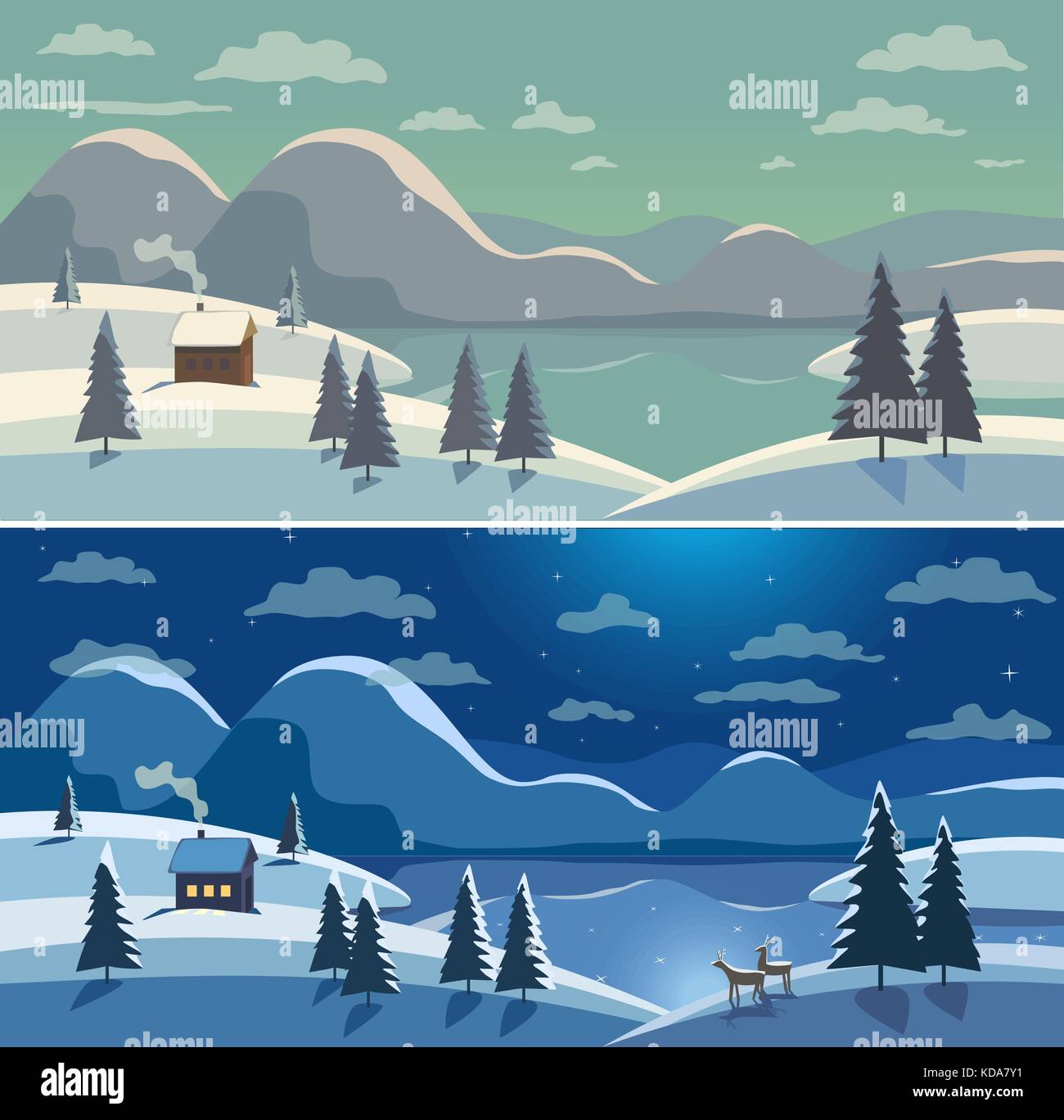 Moonlight valley Stock Vector Images - Alamy