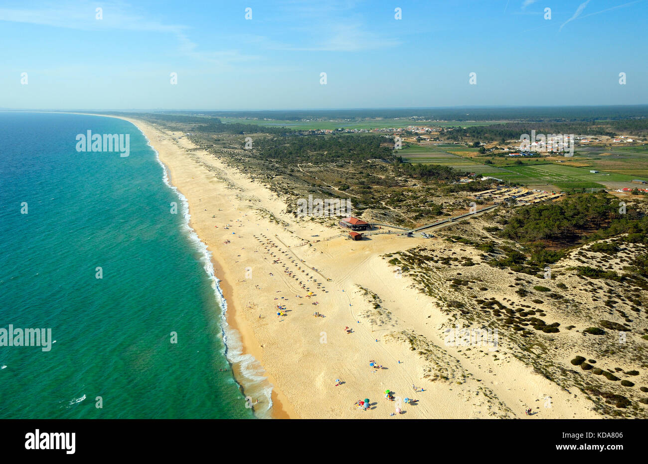 Aerial view of beaches along the Alentejo coastline. Praia do Pego ...