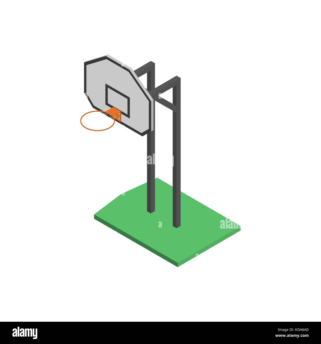 Basketball shield with a basket, isolated on white background. Element ...