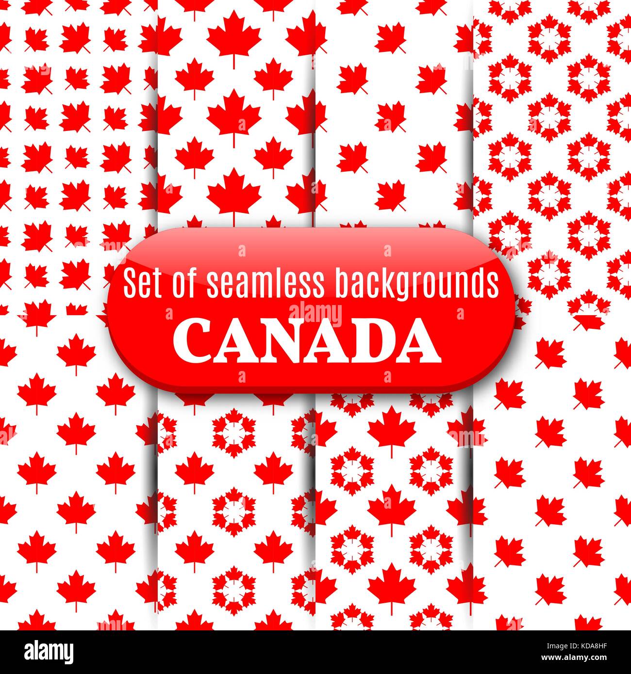 Set of abstract Canadian backgrounds. Seamless pattern from repeating ...